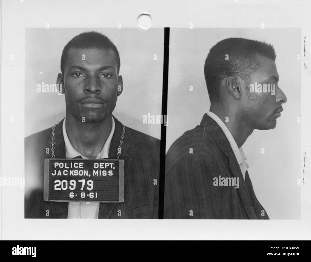 Mugshot of Travis Britt taken in 1961, representing a moment in his ...
