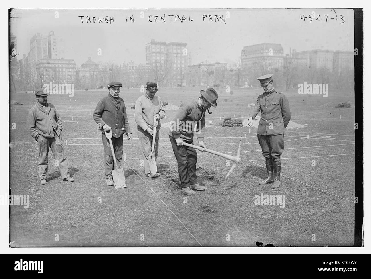 This image captures a trench in Central Park, New York, likely from a ...
