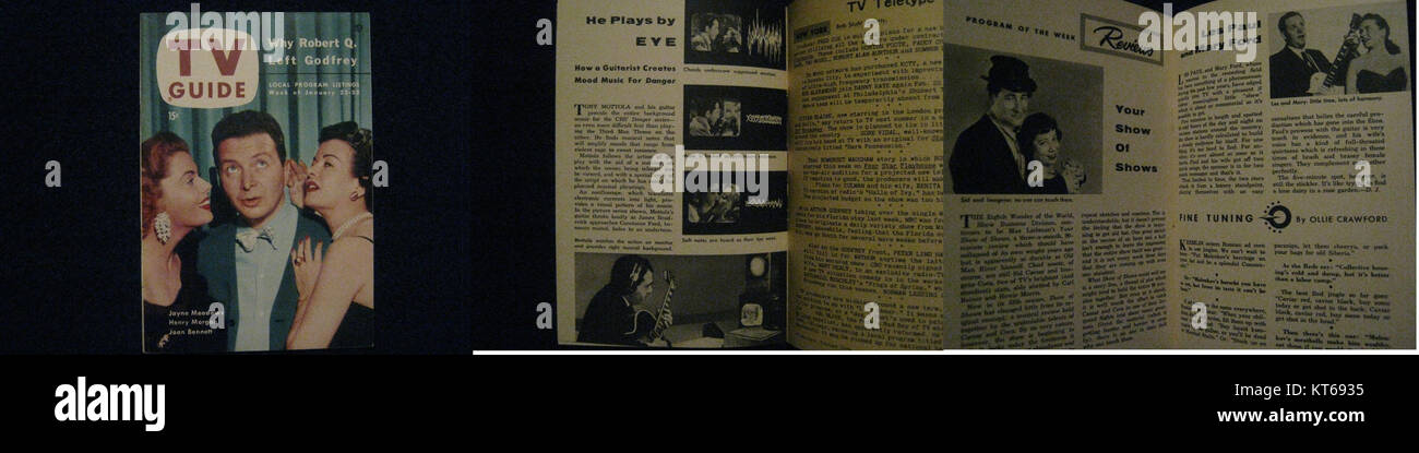 The January 1954 issue of TV Guide showcases early television ...