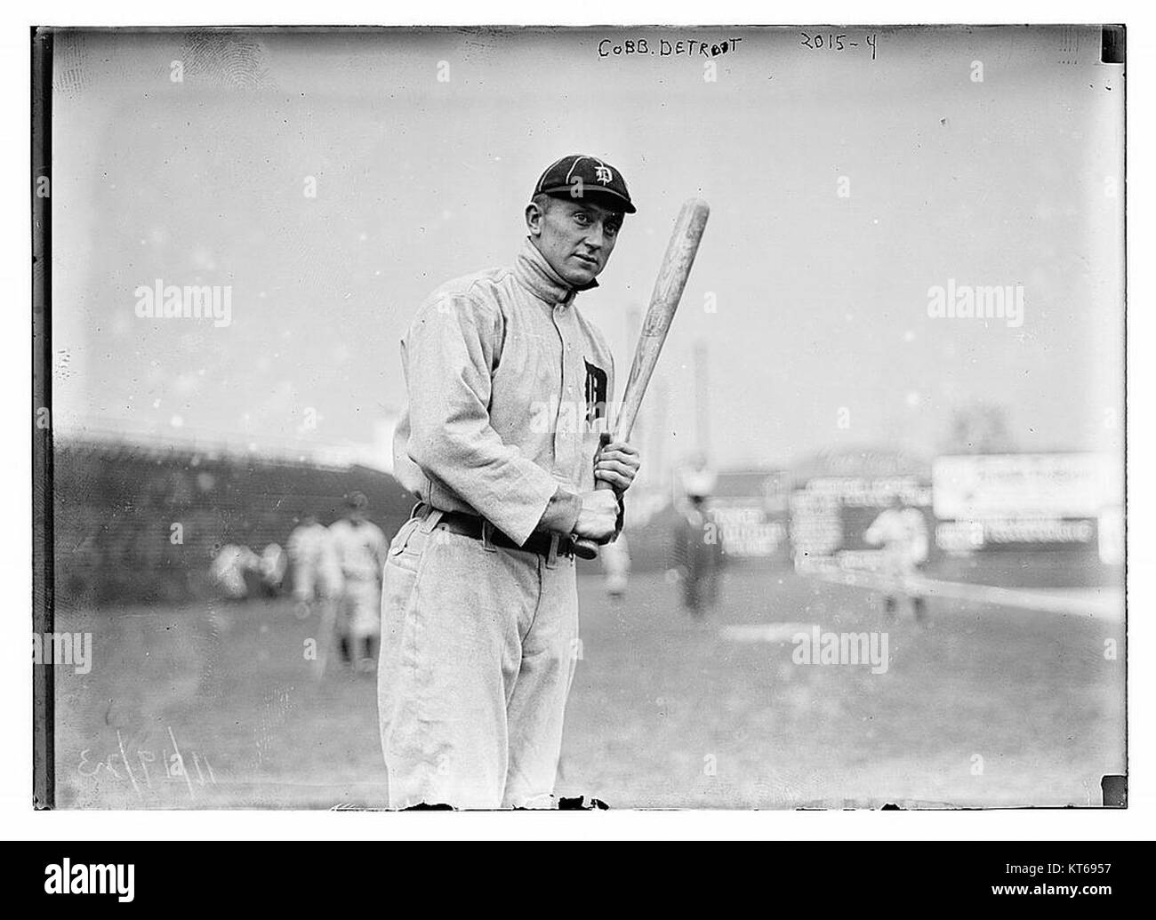 Ty Cobb, a legendary figure in baseball, is depicted in a famous ...