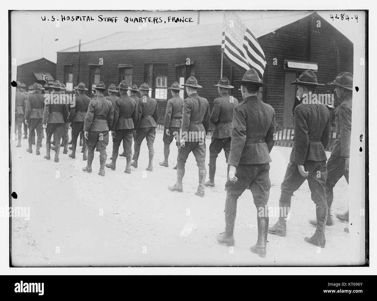 This photograph depicts U.S. hospital staff quarters in France, showing ...