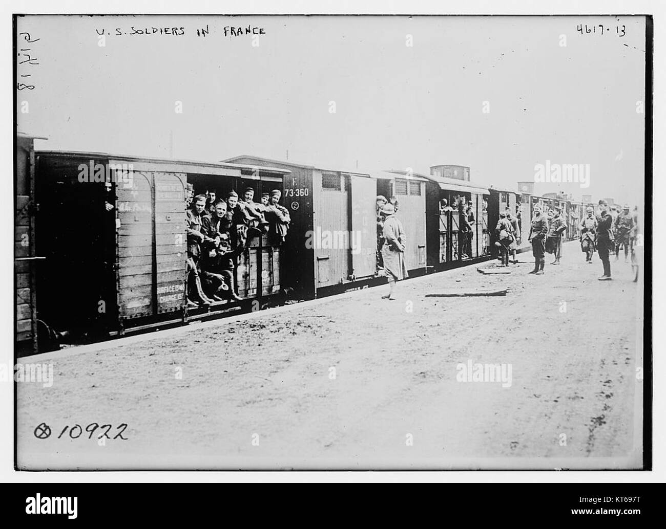 A photograph showing U.S. soldiers in France during World War II ...