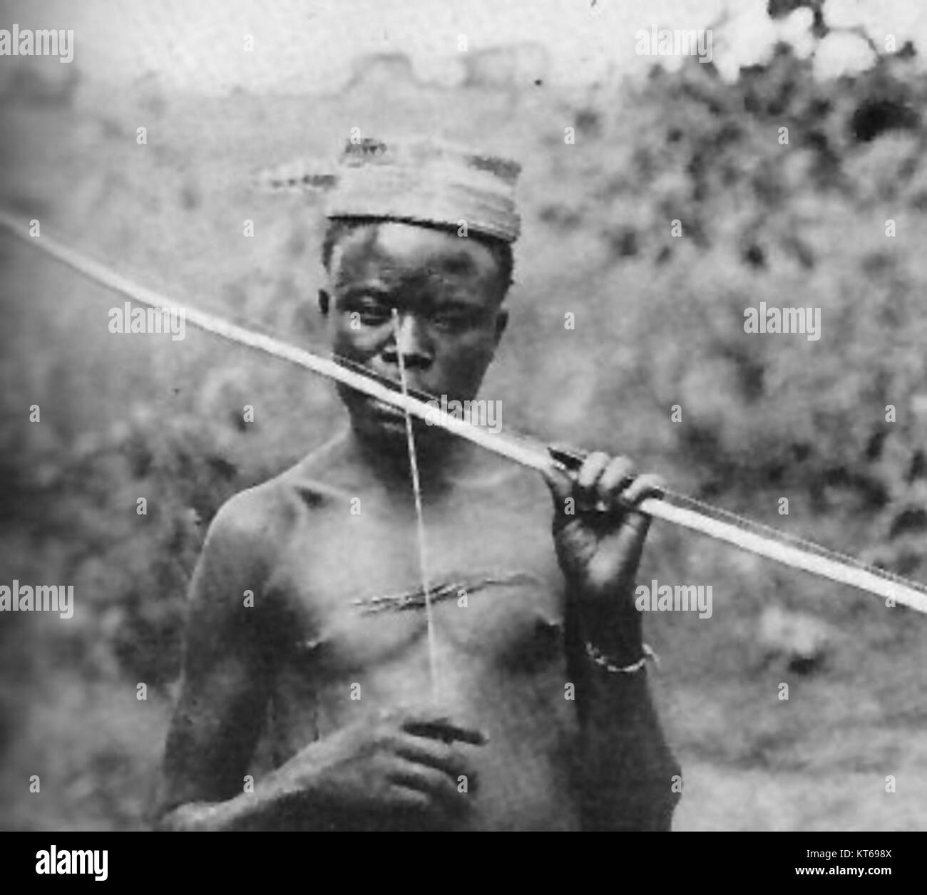 A photograph of a Uele musical instrument from the Belgian Congo ...