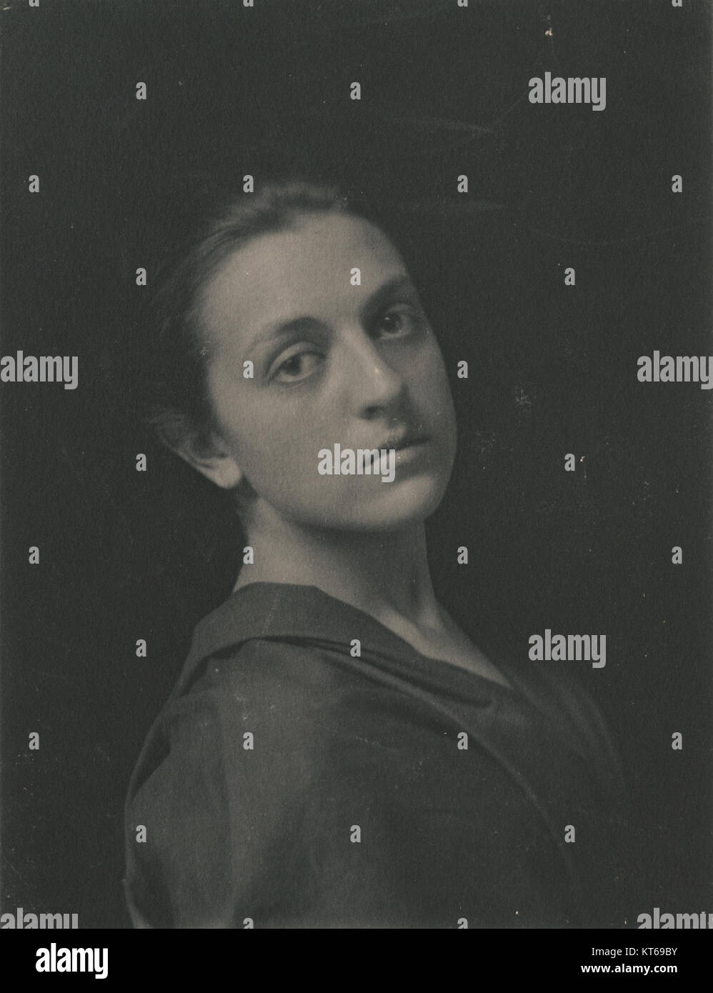 This portrait features an unidentified woman, captured in an undated ...