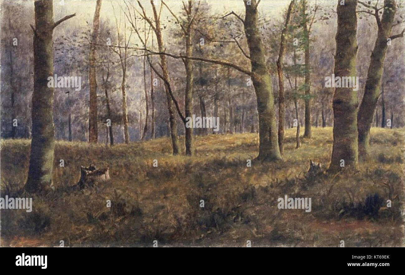 This untitled woodland scene, created by artist Clarence Cook, features ...