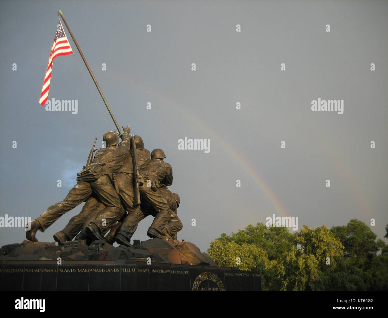 The USMC War Memorial, located in Arlington, Virginia, honors the ...