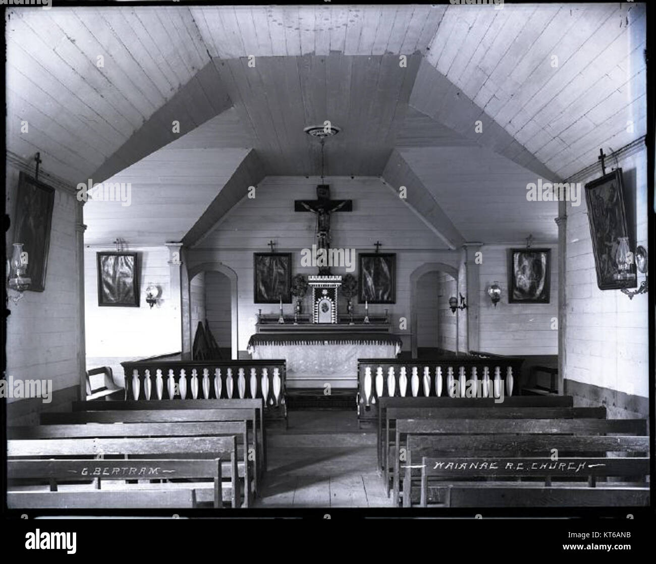 A photograph by Brother Bertram captures the interior of the Waianae ...