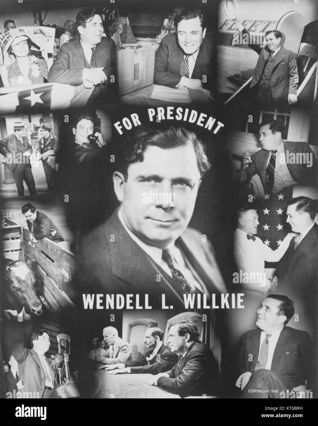 The Wendell Willkie presidential campaign poster from 1940 promotes his ...