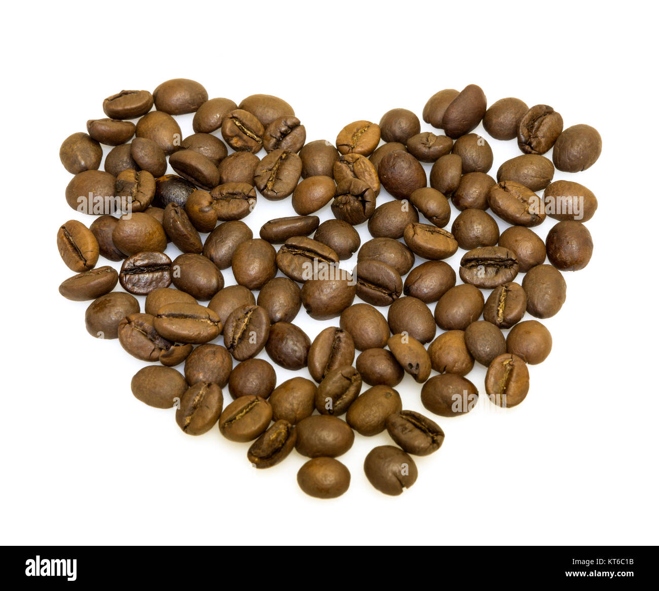 heart from coffee beans isolated on a white background Stock Photo - Alamy