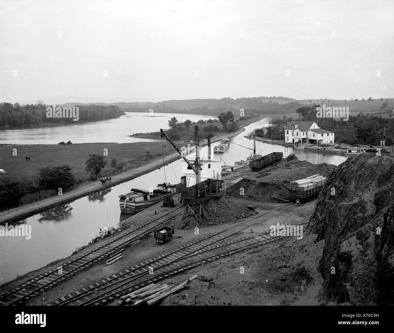 An early 20th-century image of Williamsport, Maryland, along the ...