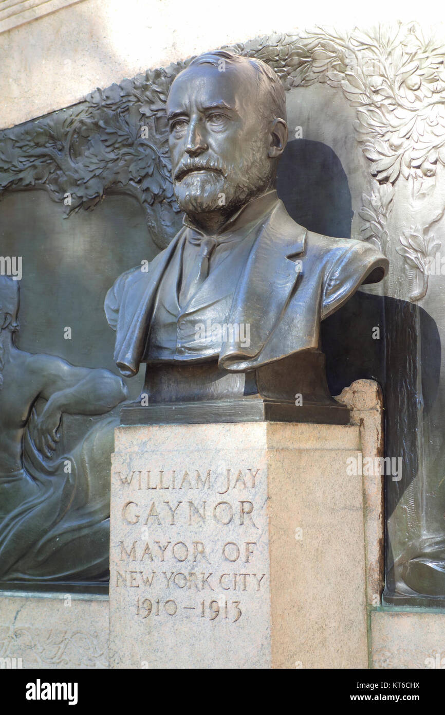 The William Jay Gaynor Memorial bust, located in Brooklyn, New York ...