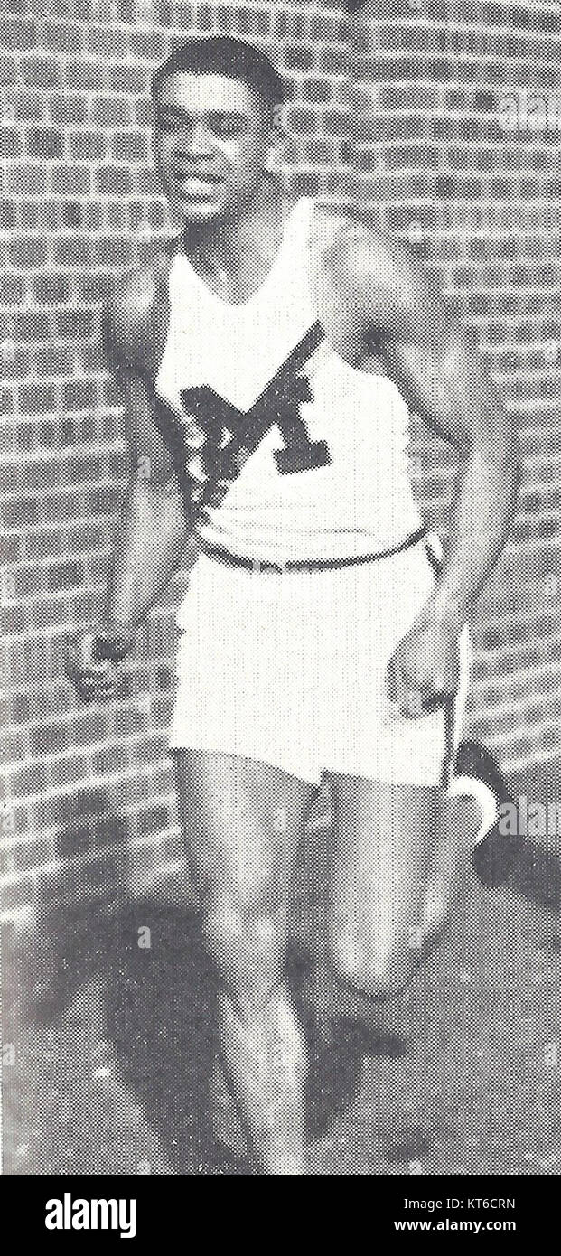 Willis Ward, an American track and field athlete, is depicted running ...