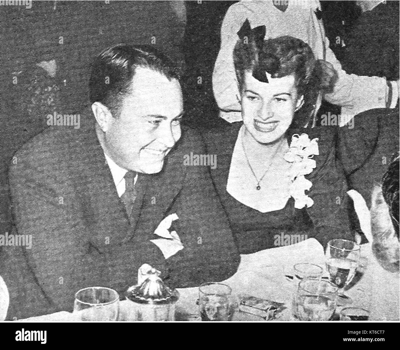 Will Price and Maureen O'Hara at the 1942 Academy Awards ceremony. The ...