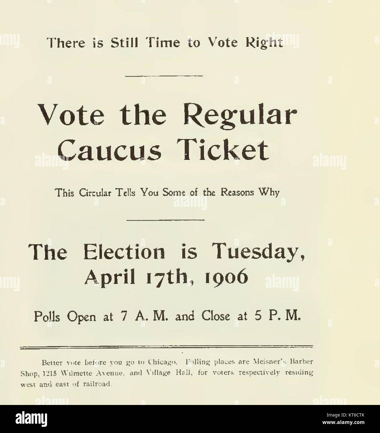 The 1906 election advertisement from Wilmette offers a glimpse into ...