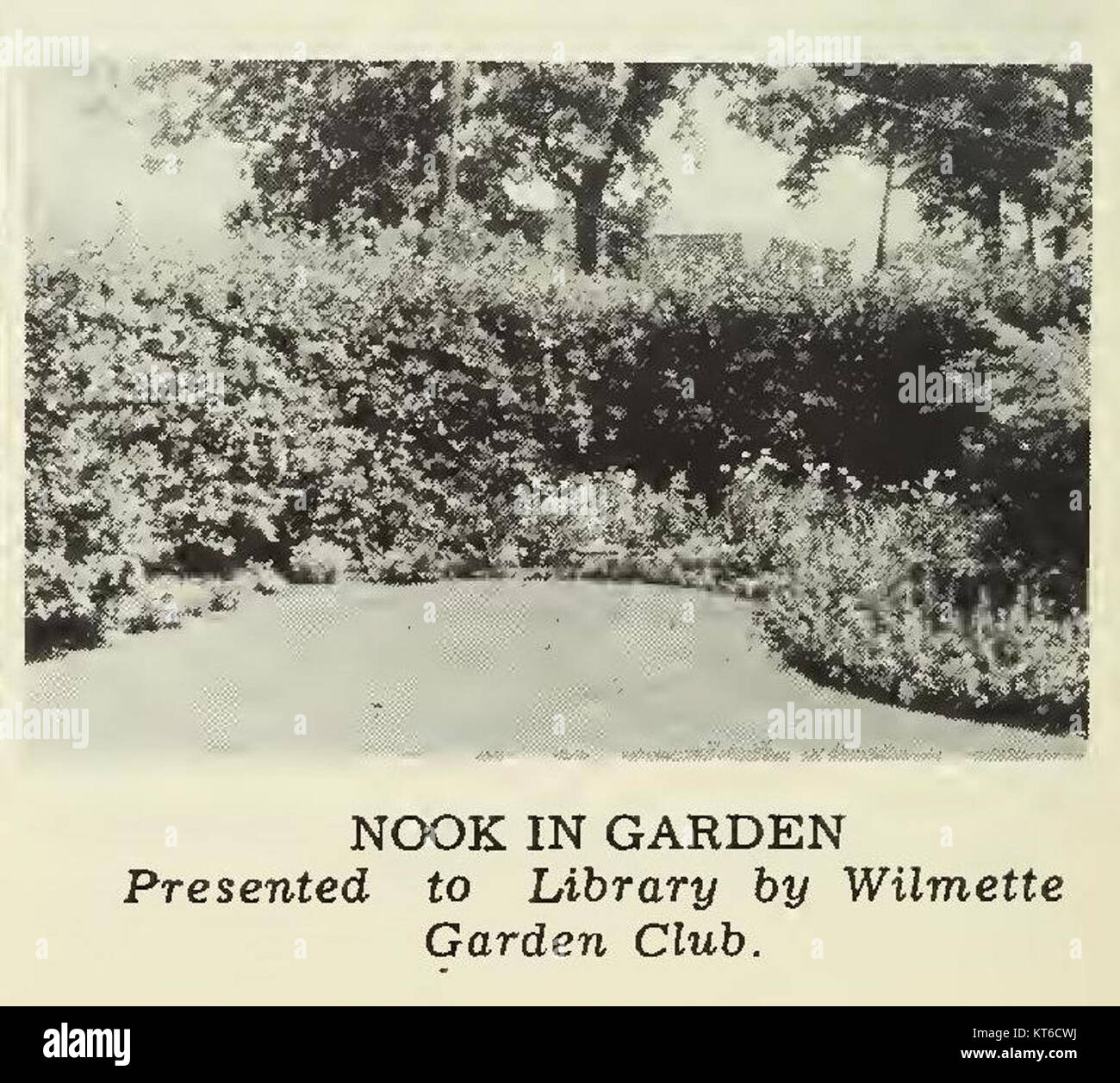 This photo shows the reading garden nook of the Wilmette Library in the ...