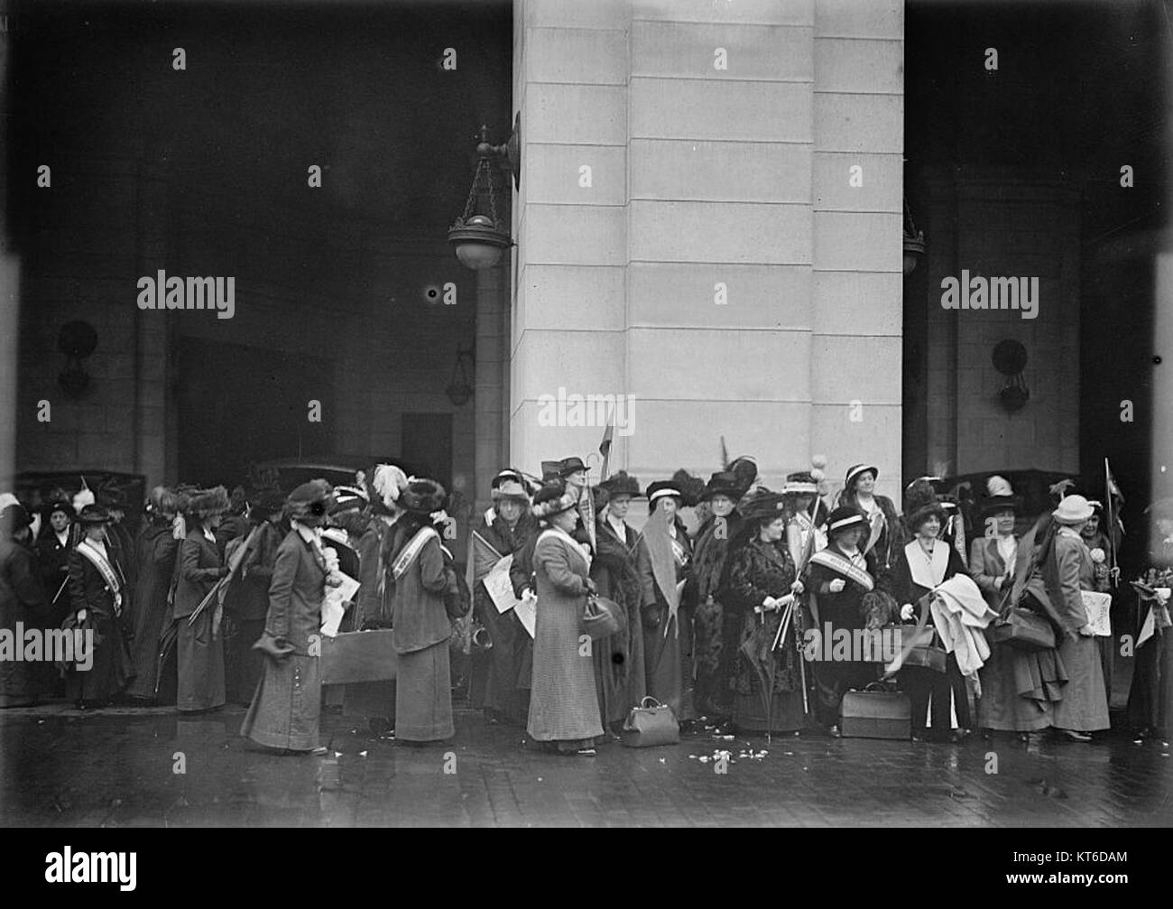 A historical photograph capturing the women's suffrage movement at ...