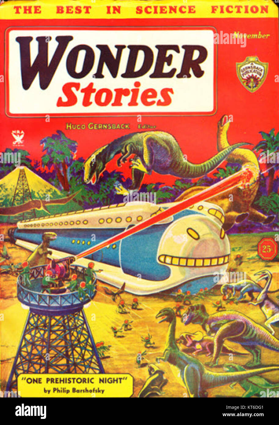 Wonder Stories, a popular science fiction magazine from 1934, captures ...