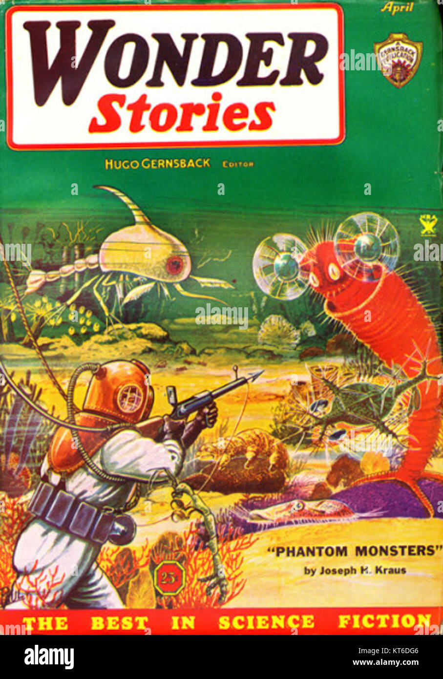 Wonder Stories, a science fiction magazine from 1935, features stories ...