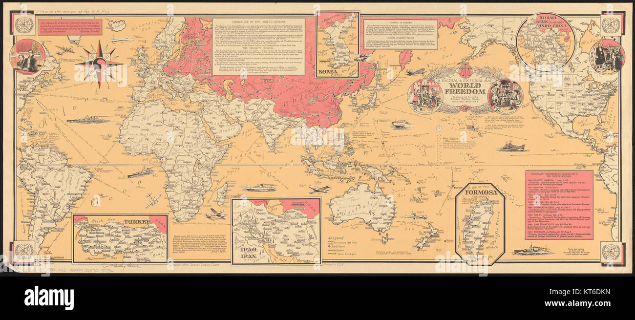 Map of the world 1950 hi-res stock photography and images - Alamy