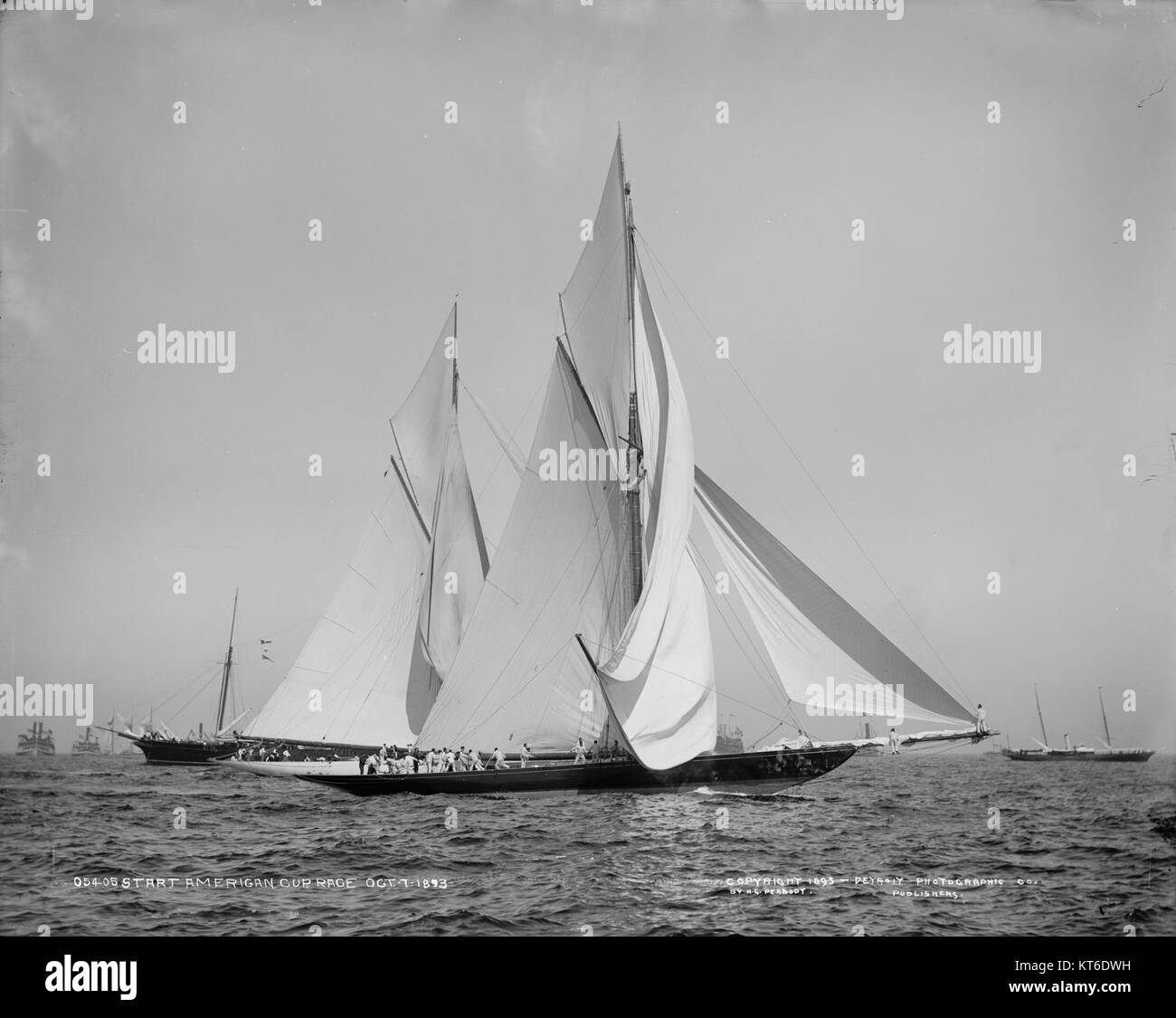 Photograph of the yachts Valkyrie II and Vigilant-0, two famous racing ...