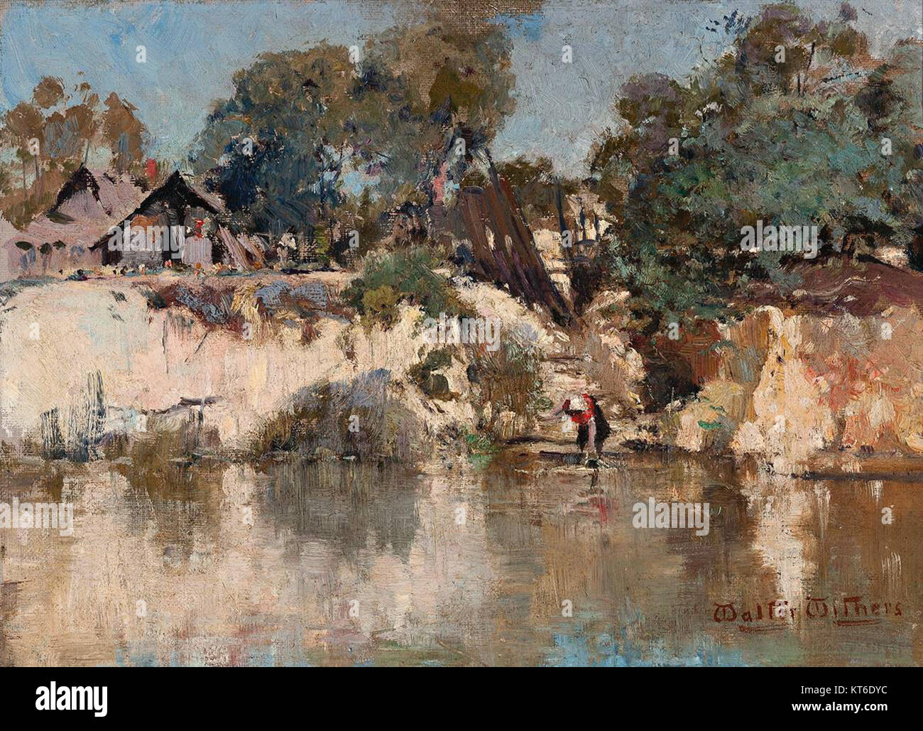 'Yarra River Cottage' by Walter Withers, painted around 1898, depicts a ...