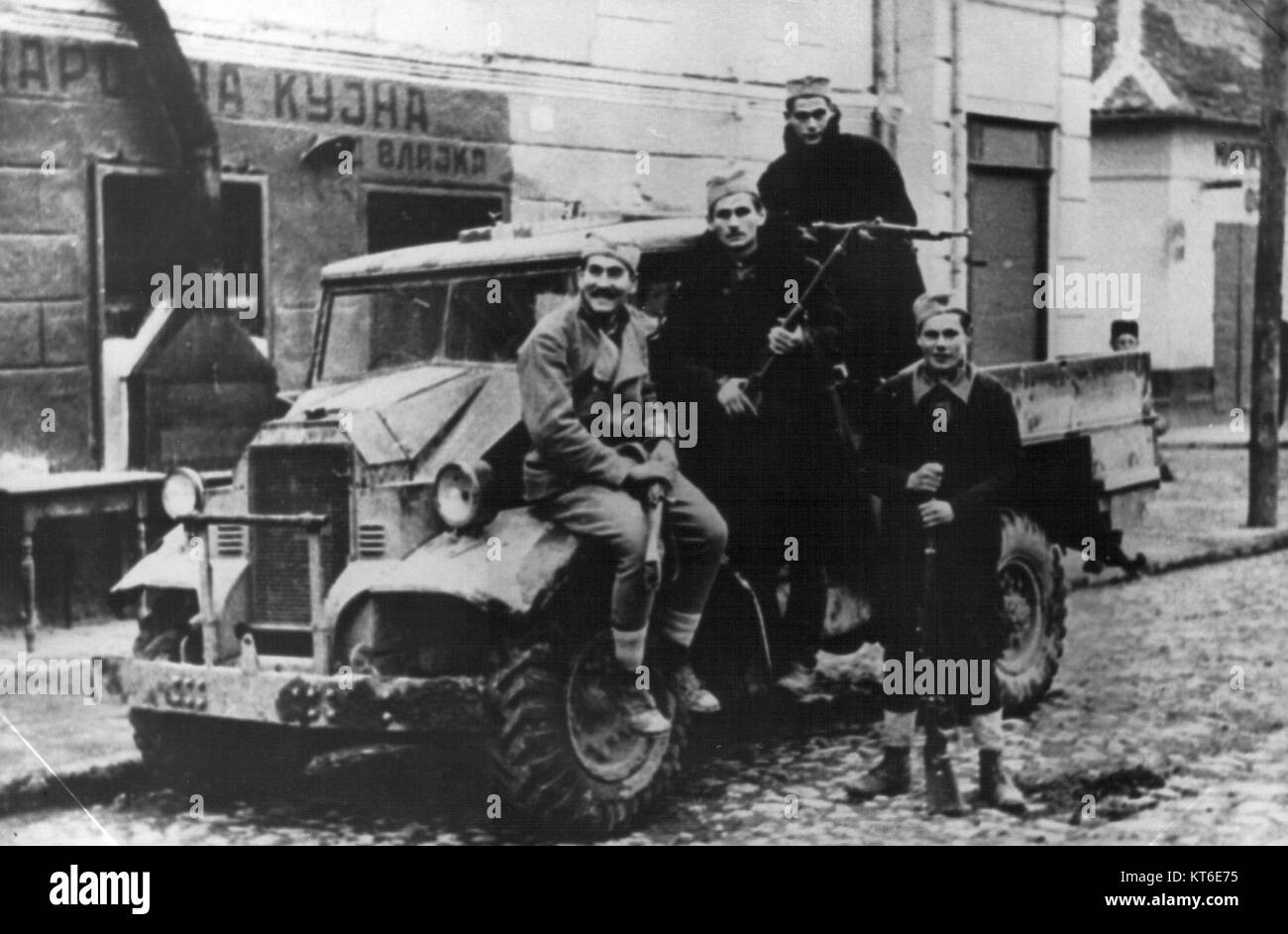 A captured German truck during World War II in 1941, showcasing the ...