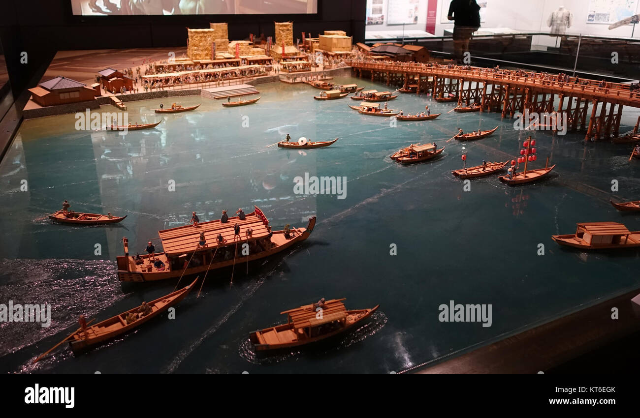 This late Edo period map shows the area to the west of Ryogoku Bridge ...