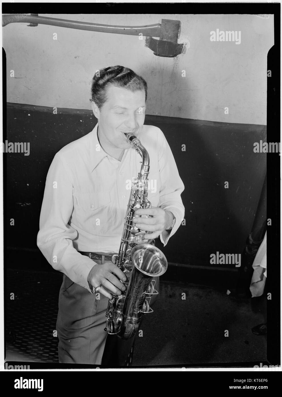 This portrait captures Charlie Barnet, a prominent American jazz ...