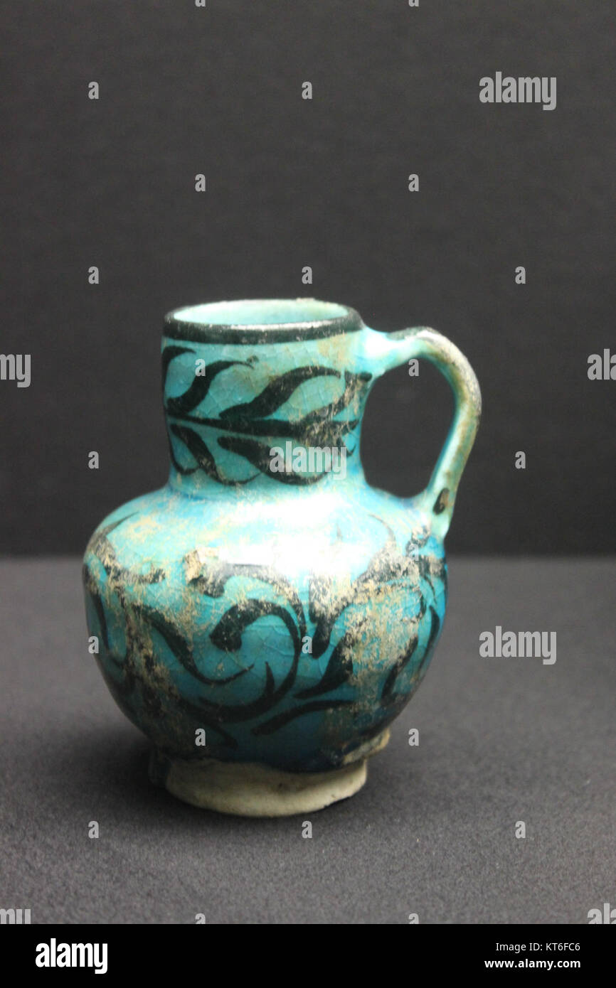 A piece of Islamic pottery, a Pichet from Kashan, Iran, dating from the ...