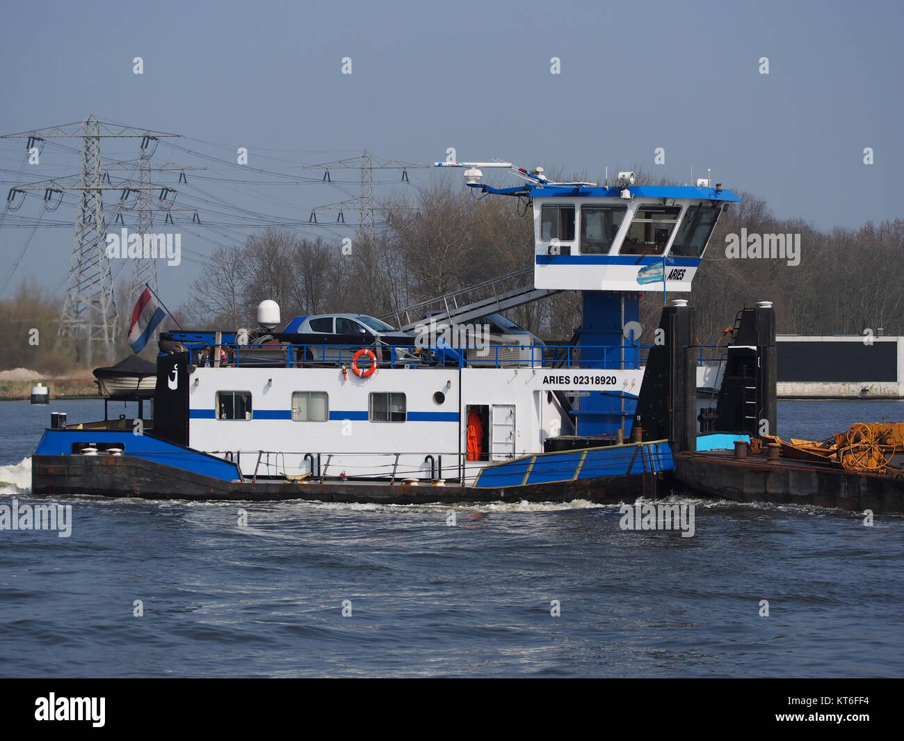 A photograph showing the Aries vessel at the Noordzeekanaal in the Port ...