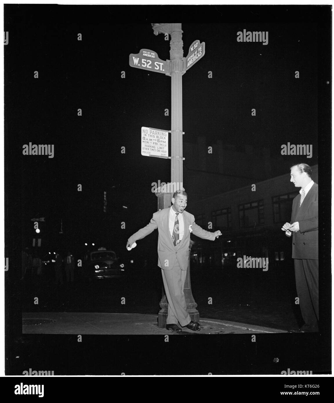This portrait of jazz trumpeter Dizzy Gillespie was taken between 1946 ...