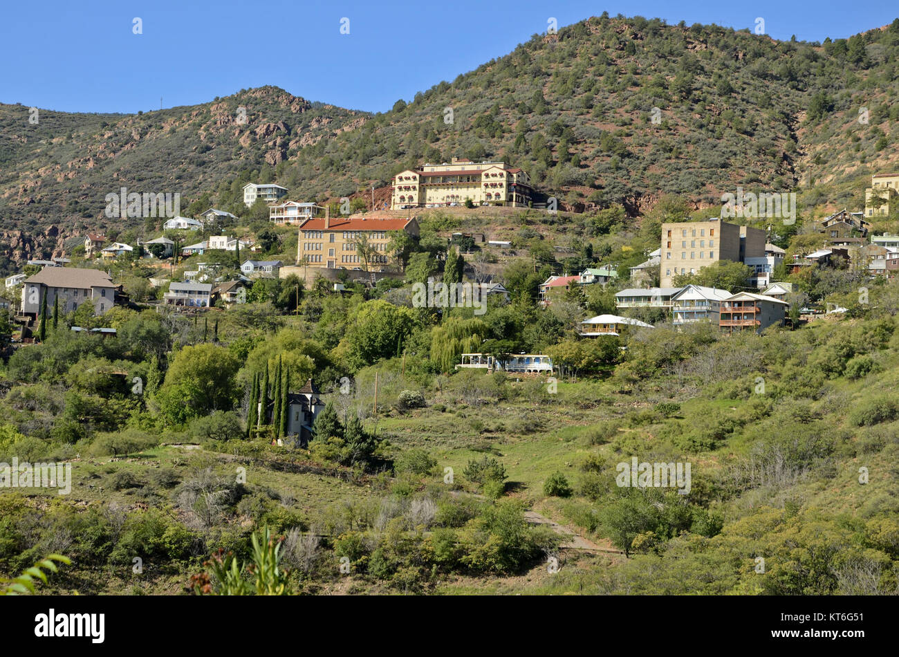 This photograph of an Arizona town situated on a mountain offers a ...