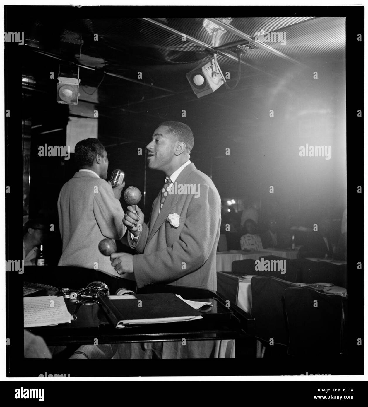 This portrait of jazz musician Dizzy Gillespie was taken in 1947 for Downbeat magazine in New ...
