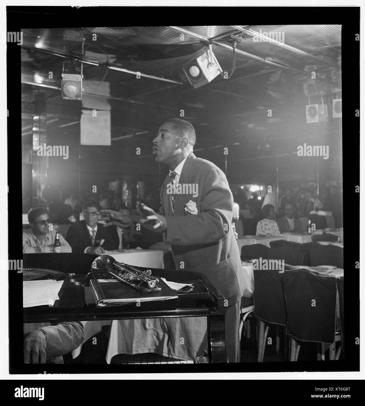 This portrait of jazz trumpeter Dizzy Gillespie was featured in ...