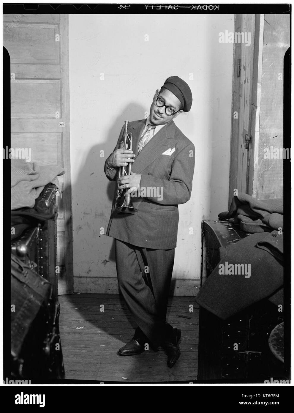 A portrait of Dizzy Gillespie, a renowned jazz trumpeter, taken in New ...