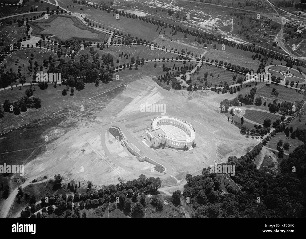 Aerial view american cemetery Black and White Stock Photos & Images - Alamy