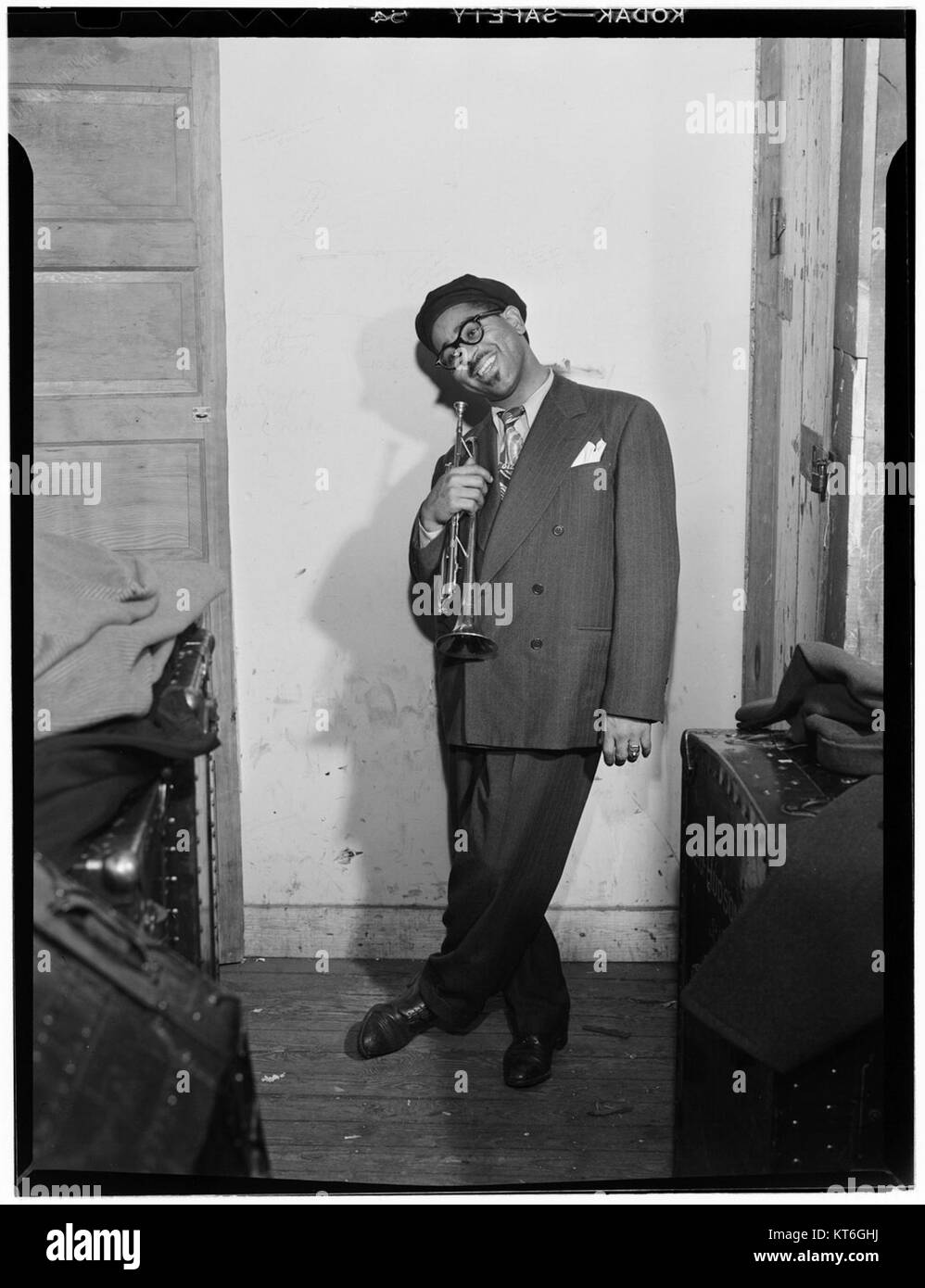 A 1947 portrait of jazz musician Dizzy Gillespie, taken in New York ...