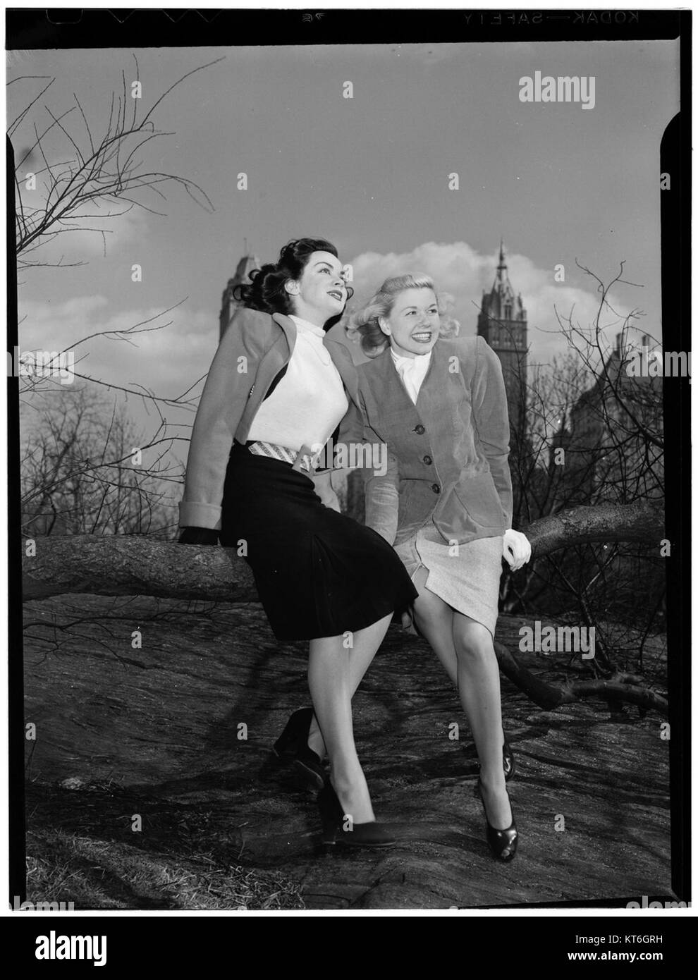 This portrait from April 1947 shows American actresses Doris Day and ...