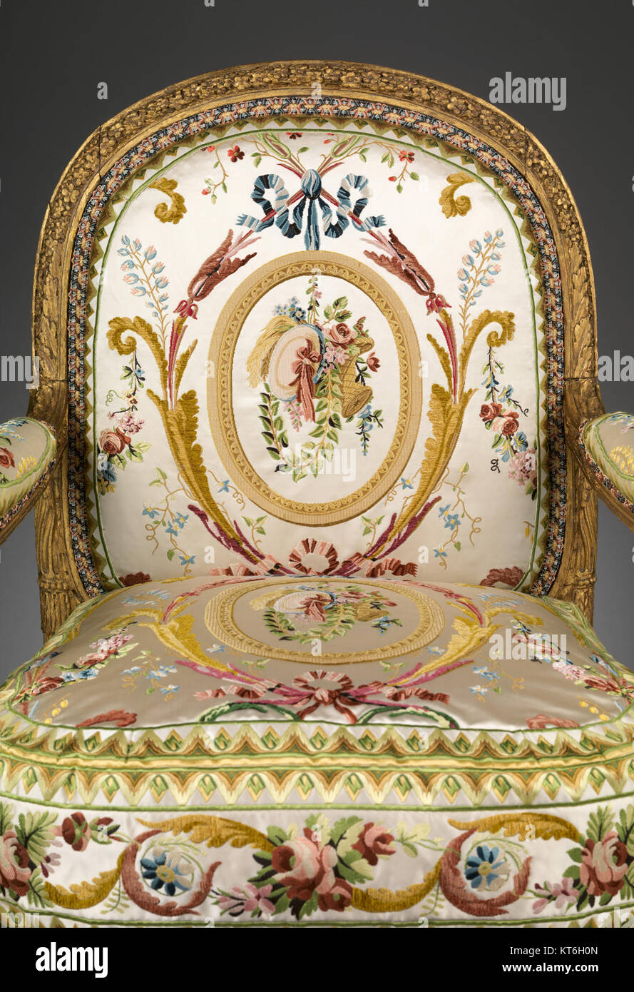 The armchair, also known as 'fauteuil à la reine,' is a piece of French ...