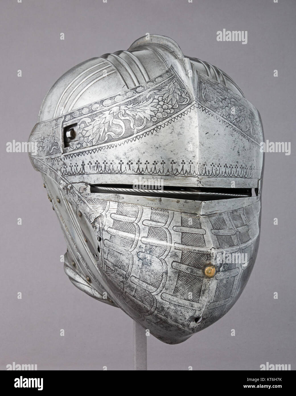 This armet, a type of helmet used in medieval tournaments, is part of ...