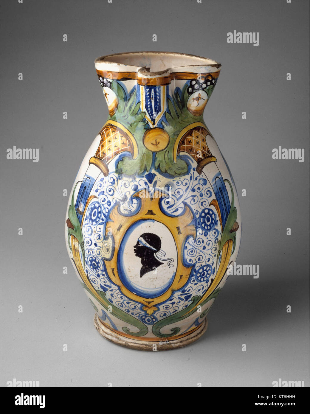 The Armorial Jug (boccale) is a historical piece of pottery, displayed ...