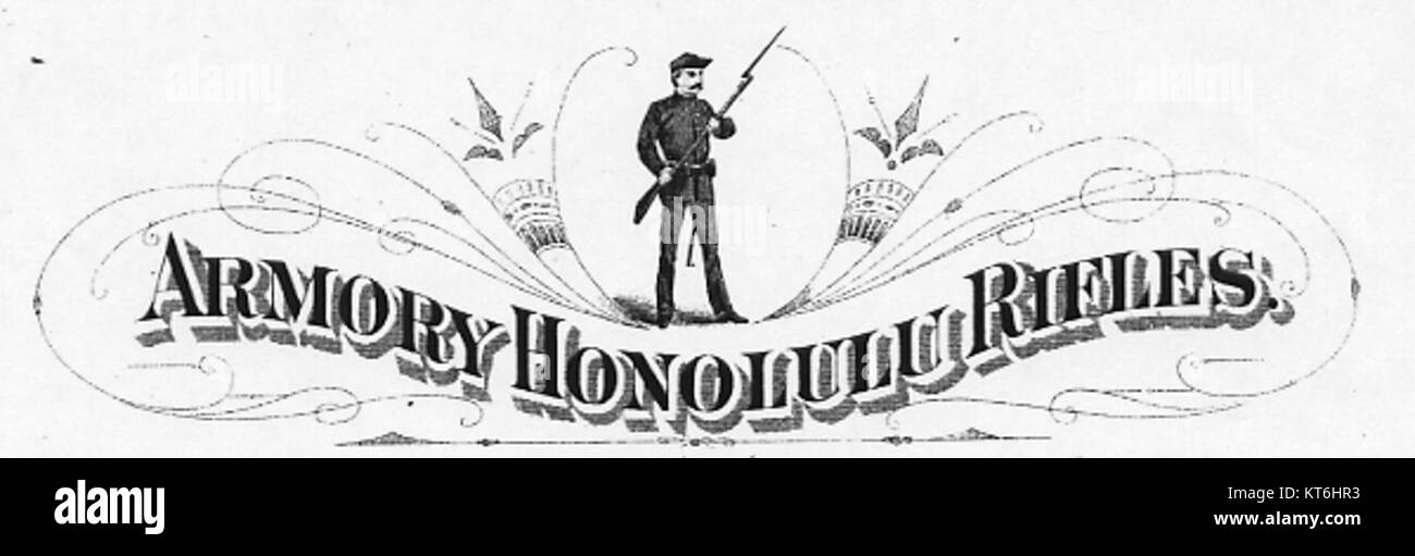 Photograph of the Armory of the Honolulu Rifles, a historical military ...