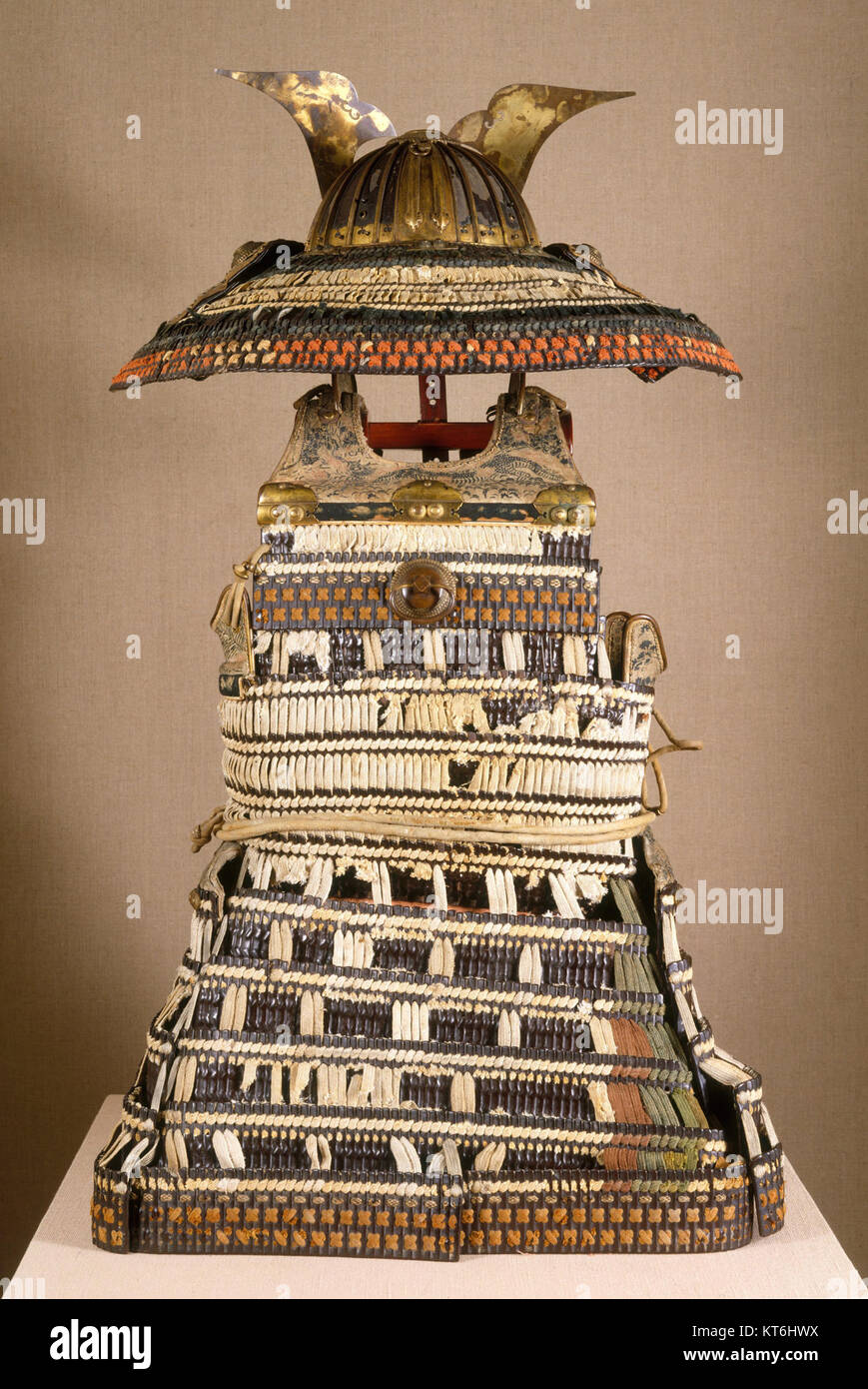 This traditional Japanese armor (Yoroi) from the Edo period, displayed ...