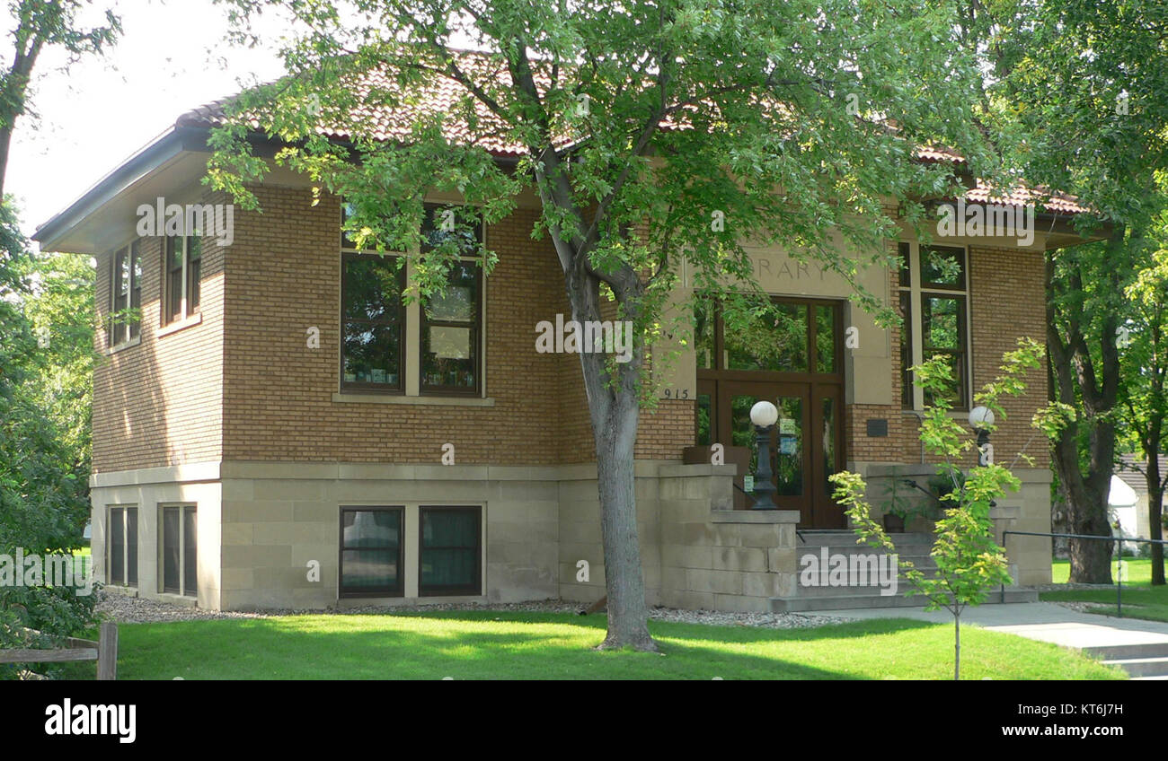 This photograph shows the Carnegie Library in Armour, South Dakota ...