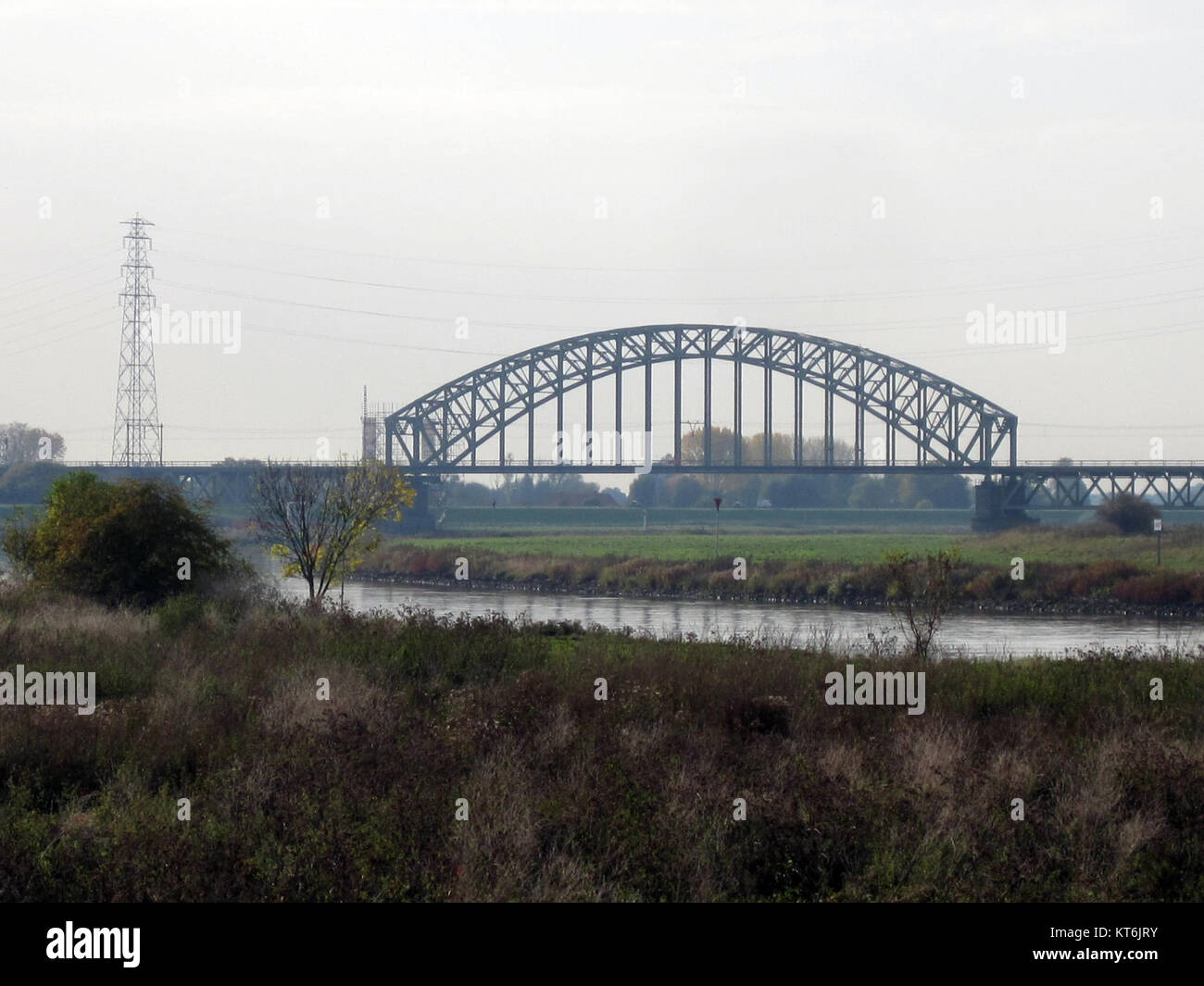The Arnhem railway bridge near Driel in the Netherlands is a ...