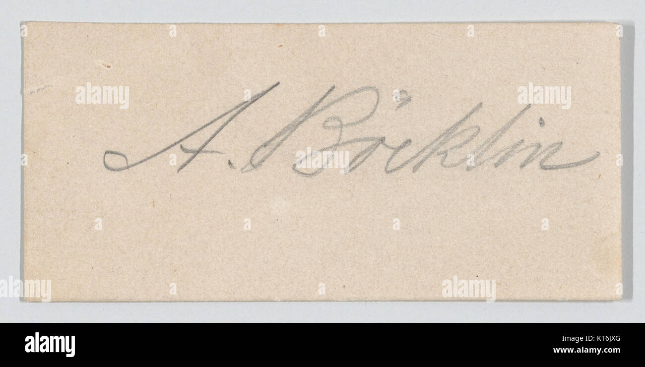 This calling card by Arnold B.C. Bocklin, housed in the MET collection ...