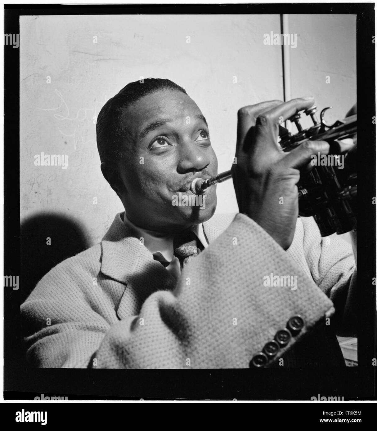 A portrait of jazz trumpeter Hot Lips Page, captured at the Apollo ...