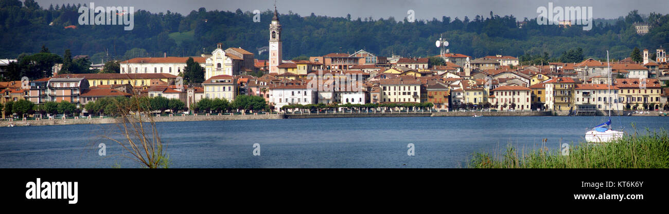 This image showcases a panoramic view of Arona, a town located in the ...