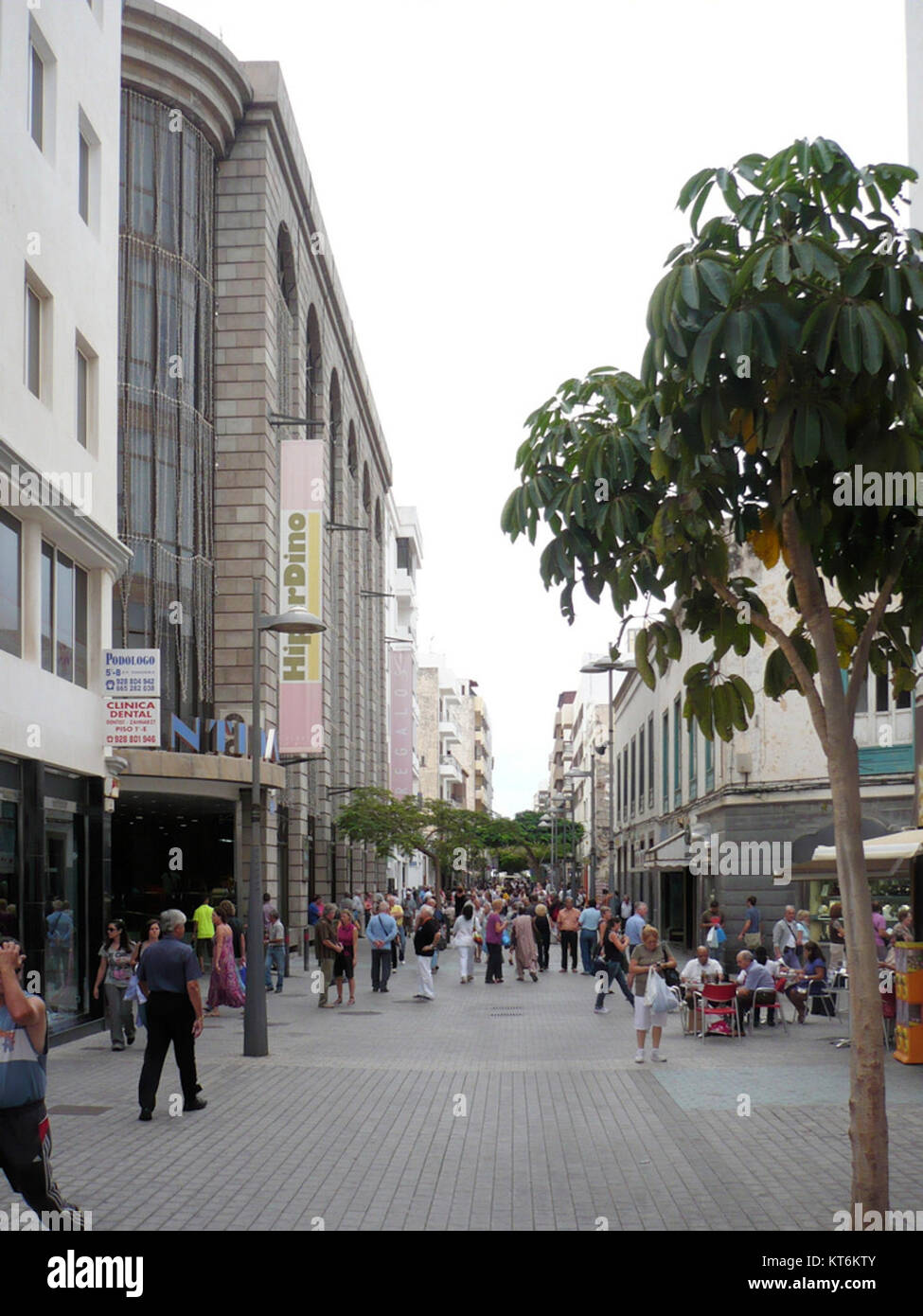 A street view of Calle de Leon y Castillo in Arrecife, the capital city ...