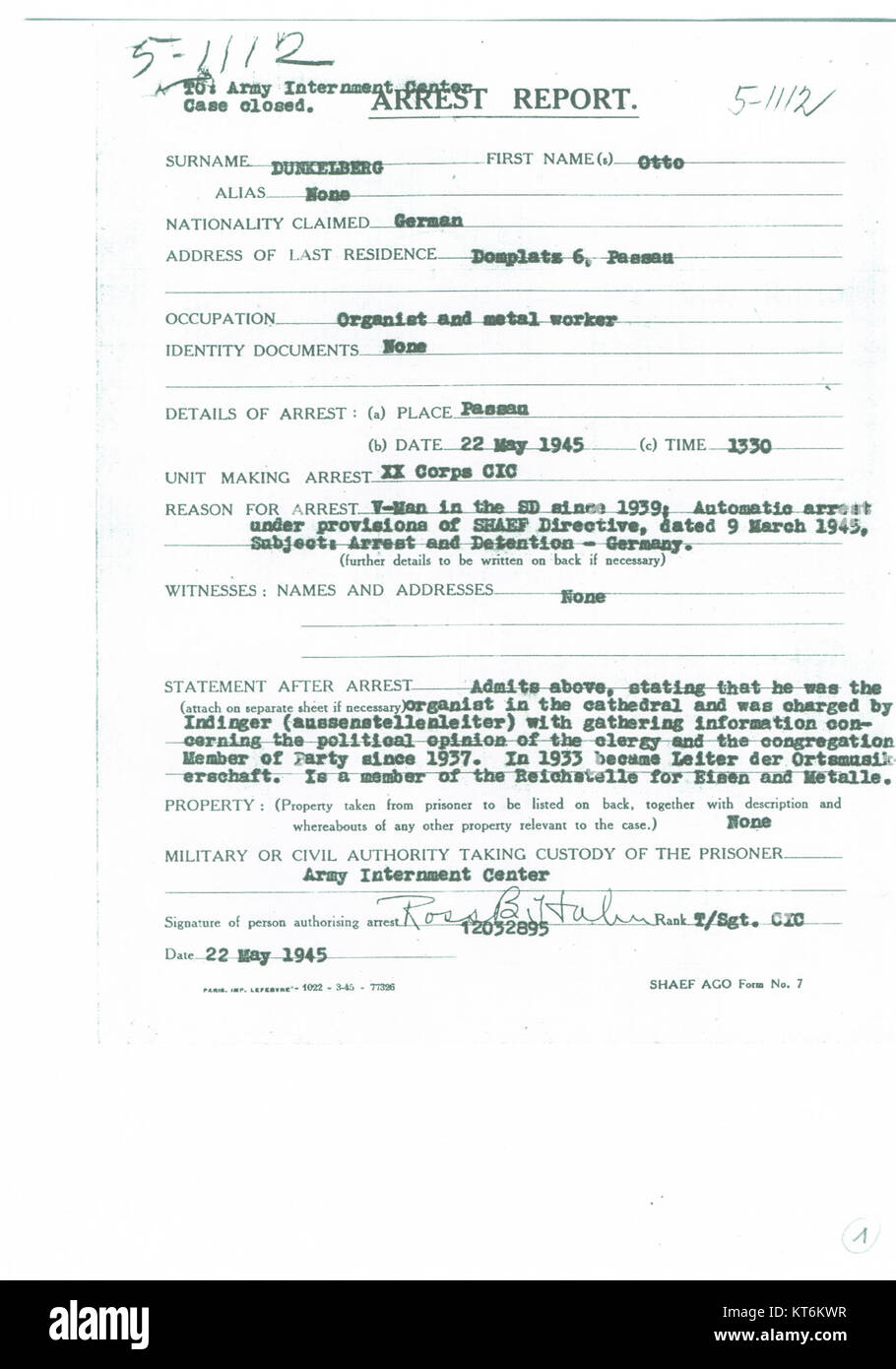 Arrest report hi-res stock photography and images - Alamy